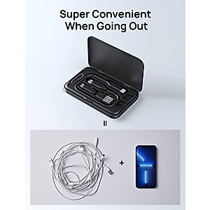 USB Cable Card, JSAUX Mini Digital Storage Box, Includes 100W USB C-C 3.0 Cable, USB C Female-Micro USB, USB C Female-USB A, Compatible with USB-C/A Micro Mainstream Cell Phones and Digital Products