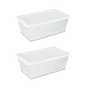 Sterilite Storage Box 13.5 X 8.3 X 4.8, 6 Qt. Clear - Pack of 2
