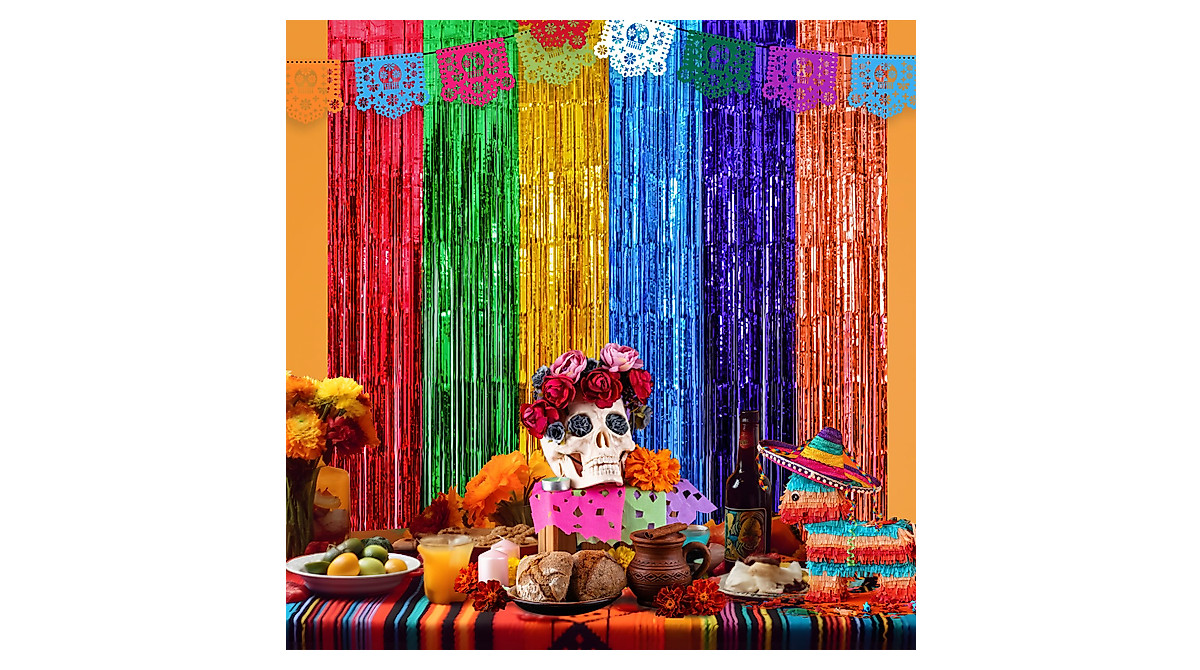 Vibrant Fiesta Decorations - Tinsel Streamers for Parties