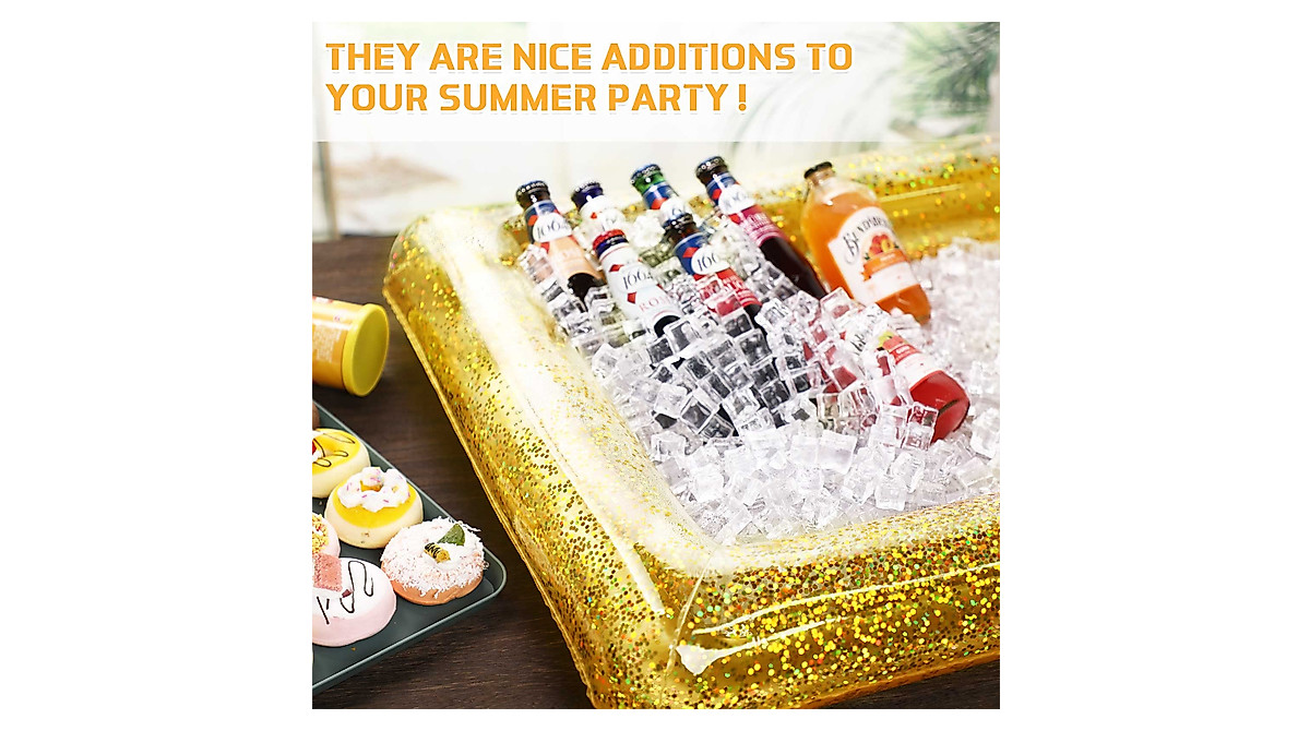 Sparkle Your Party! Gold Inflatable Buffet Cooler Tray