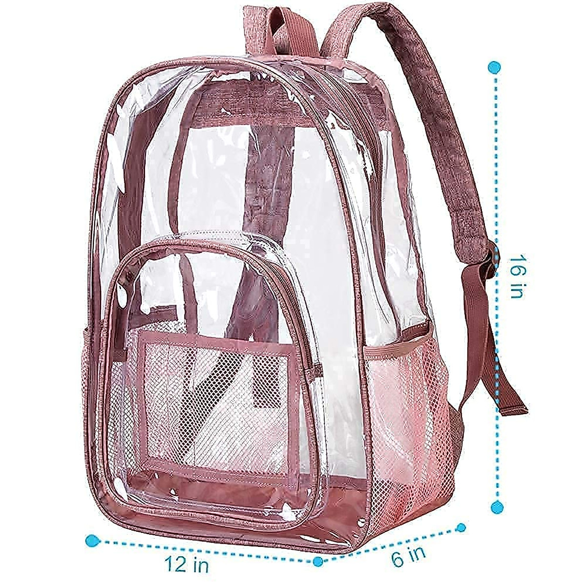 Clear Backpack for women and men, Heavy Duty Transparent Bookbag - 16" See Through Large Backpacks Stadium Approved
