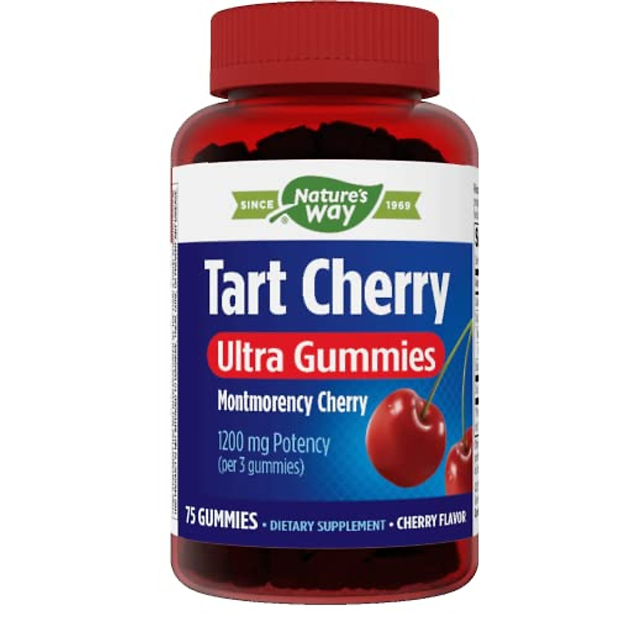 Nature's Way Tart Cherry, Ultra Montmorency Cherry, 1200 mg Potency, 75 Gummies