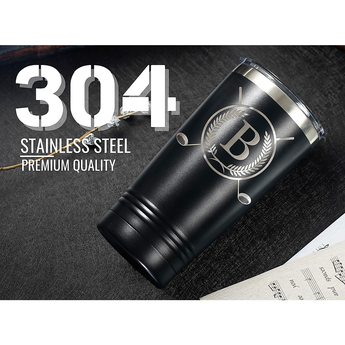 Onebttl Golf Gifts for Men with Initial for Golfer & Golf Lovers, 20oz Travel Mug with Golf Design, Perfect Gifts for Men, Birthday, Christmas - B