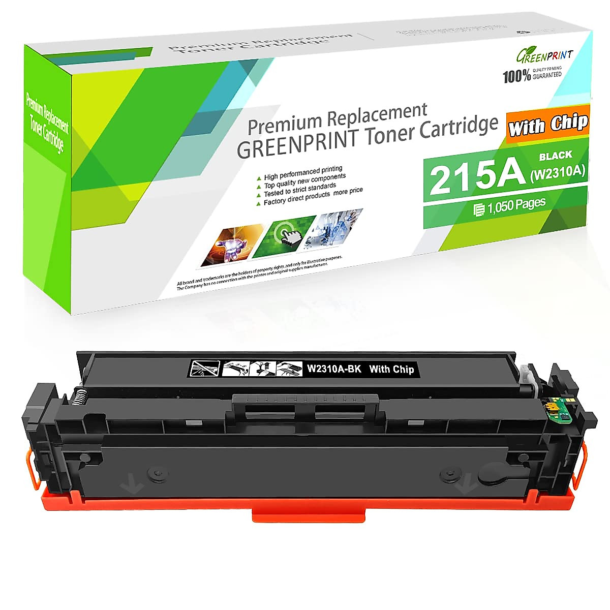 GREENPRINT [with Chip] 215A Compatible Toner Cartridge W2310A Black 1050 Pages for H P Color Laserjet Pro M155a M155nw M155 MFP M182nw M182 M183fw M183 Printers