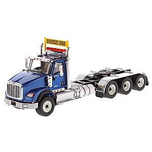 Diecast Masters International HX620 Day Cab Tridem Tractor Blue 1/50 Diecast Model