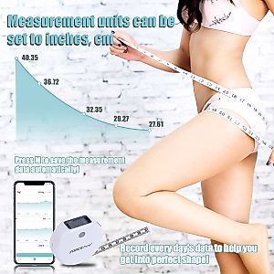 Body Tape Measure for Weight Loss,Forcefree+ Digital Body Measuring Tape with App,Smart Body Measurement Tracker with App,60inch,LCD Display,Easily Read