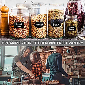 208PCS Chalkboard Labels Stickers, Waterproof Removable Erasable Decorative Premium Label Sticker with Chalk Marker for Pantry,Bottles,Mason Jars,Containers,Organize Your Kitchen&Office