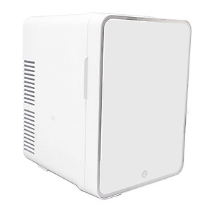 Haofy LED Mirrored Beauty Fridge, 10L 100-240V Mini Fridge Dual Use For Car Home Outdoor (US Plug)
