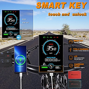 FREESKY Electric Bike for Adults with 1600W Power Motor, Full Suspension Ebikes up to 35MPH & 105Miles Max Range, 48V 25AH Removable Battery, 27" Fat Tire, Step-Thru E-Bike for Women/Men