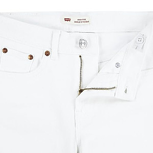 Levi's Girls High Rise Straight Fit Jeans, White, 14 US