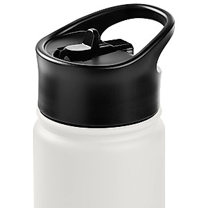 Retrospec Alder Insulated Water Bottle with Straw Lid & Handle Cap - Stainless Steel Wide Mouth Double-Wall Vacuum Insulated Thermos - BPA Free Leakproof Canteen - Abalone, 22oz