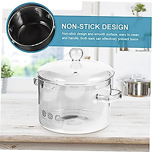 Cabilock Soup Pot French Onion Pans with Lids Korean Ramen Pot Melting Chocolate Pot Glass Pans for Cooking Glass Onion Kitchen Essentials Glass Instant Noodle Pot Double Ear Stew Pot Milk