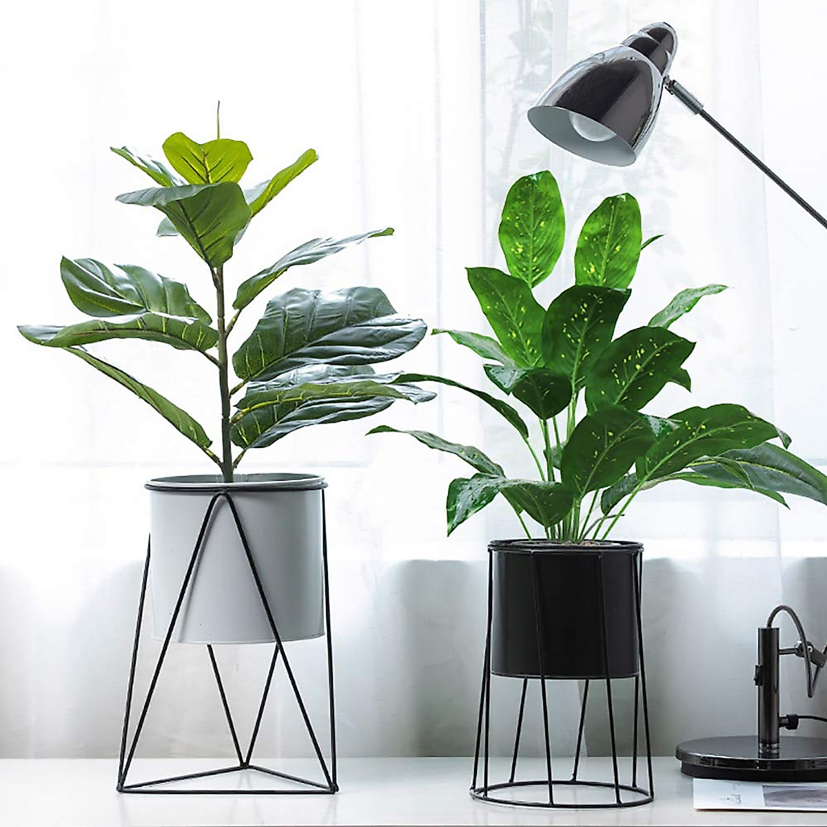 Beebel Artificial Plants Shrubs Stems Taro Leaf Faux Ficus Plant Indoor Outdoor Greenery for Floral Arrangement Farmhouse Home Garden Wedding Patio Indoor Decor