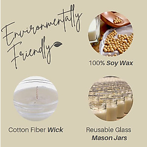 Nika's Home Baby Powder Soy Candle 12oz Mason Jar Non-Toxic White Soy Candle-Hand Poured Handmade, Long Burning 50-60 Hours Highly Scented All Natural, Clean Burning Large Candle Gift Décor