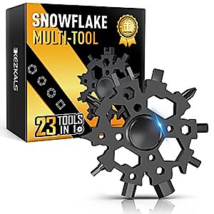 Gifts for Him, 23 in 1 Snowflake Multitool Gifts for Dad, Stainless Steel Cool Gadgets Tools for Husband, Men, Boyfriend, Him, Unique Bithday Gifts for Men Who Have Everything (Black)