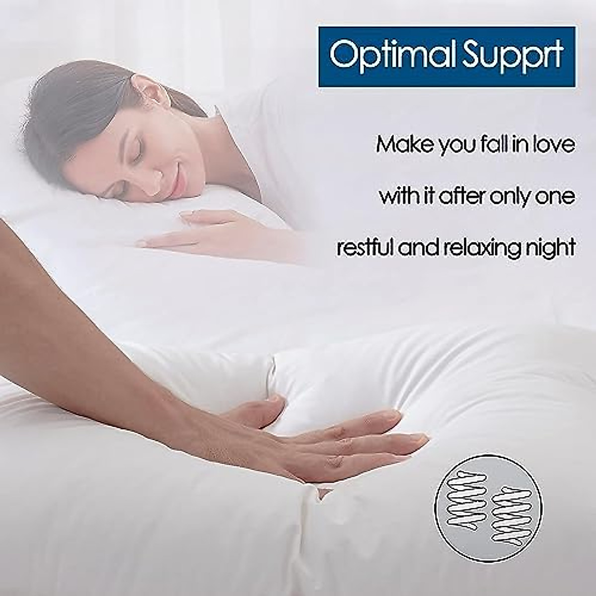 Joyching Standard Size Pillow Set of 4 Bed Pillows for Sleeping Hotel Down Alternative Pillows Cooling Neck Pillows for Side Sleepers (20x26 inches, 4 Pack)