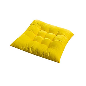 C-LARSS Chair Cushion, Comfortable Non-Slip Solid Color Square Seat Cushion, Soft Rapid Rebound Seat Pad for Living Room and Office Yellow