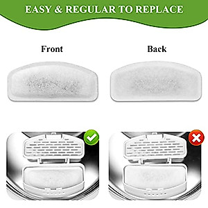 Cepheus Cat Water Fountain Filter, 12 Pack Replacement Filter with 6 Sponges Compatible with 67oz/2L Stainless Steel Pet Fountain, Cat Fountain Carbon Filter Set, 3 Filtration System