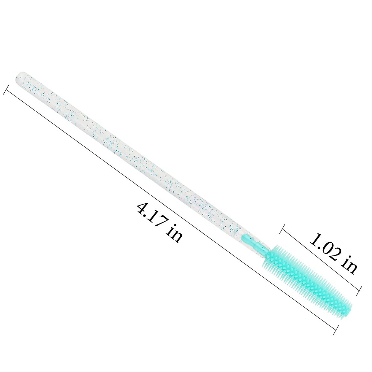 100 Pcs Silicone Mascara Wands Disposable Eyelash Brushes for Extensions Lash Applicators Makeup Tool Kit (Crystal blue/Mint Green)
