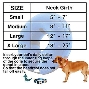 Dog Cone Inflatable Collar Comfort Adjustable, Dog Cone Collar for Small Medium Large Dogs for After Surgery, Soft Protective Cone for Pet Dogs, Dog Neck Donut Collar Inflatable Dog Recovery Collar