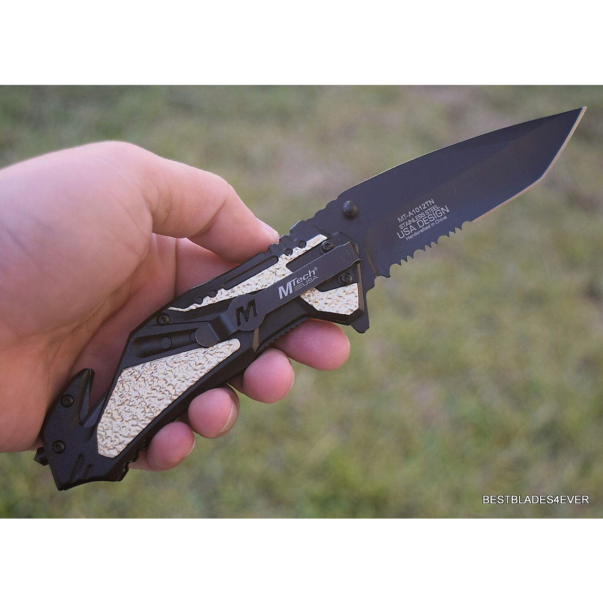 8.25 Inch Mtech Tactical Stainless Steel Open Folding Pocket Knife With Clip Outdoor Survival Hunting Knife for Camping by Survival Steel