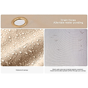 COOSHADE 11x11Ft Easy Pop Up Gazebo Tent Instant Outdoor Canopy Shelter with Mosquito Netting Walls(Khaki)