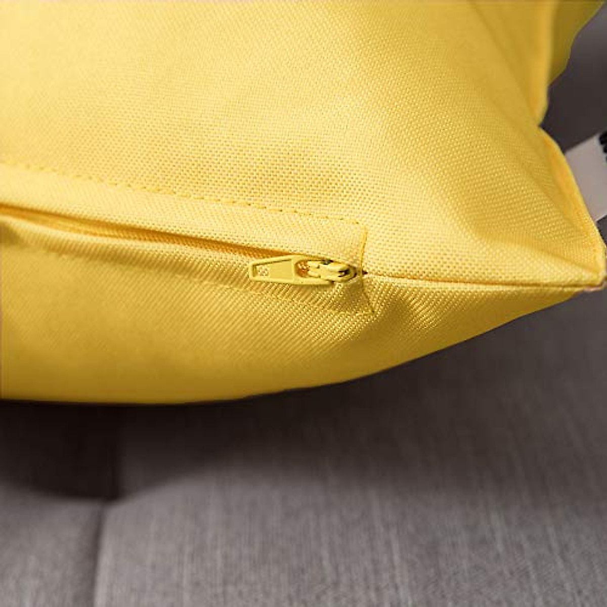 MIULEE Pack of 2 Decorative Outdoor Waterproof Pillow Covers Square Garden Cushion Sham Throw Pillowcase Shell for Patio Tent Couch 18x18 Inch Yellow