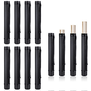 12 Pcs Black Poster Tube Bulk Extendable Blueprint Holder Expand from 24.5 to 40 Inch Portable Folder Organizer with Shoulder Straps and Lids for Maps, Documents, Drawings, Artworks, Scrolls