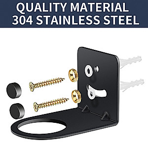 TRINENOX Non-Drilling Adhesive Shower Gel Bottle Rack, Soap Bottle Dispenser Holder Wall Mount, Hand Pump Bottles Dispenser Stand Hanging Rack Shampoo Standing Shelf Storage Holder Bracket(4 Black L)