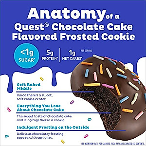 Quest Nutrition Chocolate Cake Frosted Cookies, 8 Count(Pack of 3)