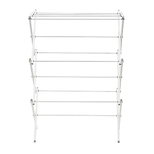 Household Essentials 5119-1 Indoor Metal Clothes Drying Rack for Laundry, 15", White/White
