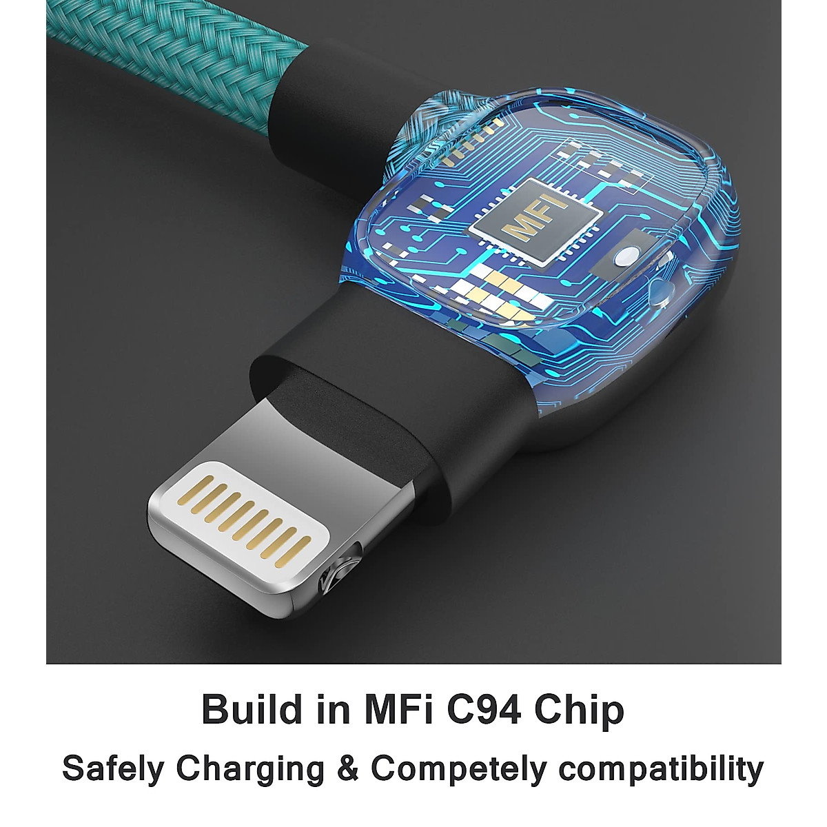 USB C to Lightning Cable 6ft [Apple MFi Certified] Fast Charging 90 Degree iPhone Charger to Type C Cable Compatible with iPhone 13/13Pro/12 Pro Max/11Pro/XS/XR/X/8 Plus/7(Green)