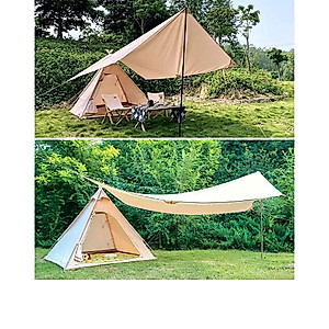 WINTENT Waterproof Cotton Canvas Teepee Tent with Stove Hole for 2-3 Persons