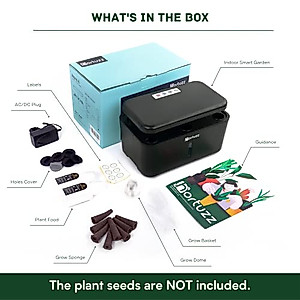 HORTUZZ Hydroponics Growing System, 8 Pods Indoor Herbs Garden with LED Grow Light for Plants, Smart Home Countertop Gardening for Lettuce Tea Cilantro Tomato Rosemary (Novo 8 Black)