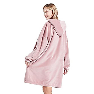 Surii Home Blanket Hoodie, Premium Oversized Wearable Blanket Sweatshirt for Women & Men, Super Soft, Cozy, One Size Fits All (Sepia Rose)