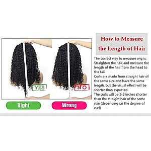 XSY Headband Wig Human Hair Deep Wave 16 Inch Wig Glueless Headband Wig Deep Wave None Lace Front Wigs Human Hair for Black Women 150% Density Wig Curly Hair Natural Color