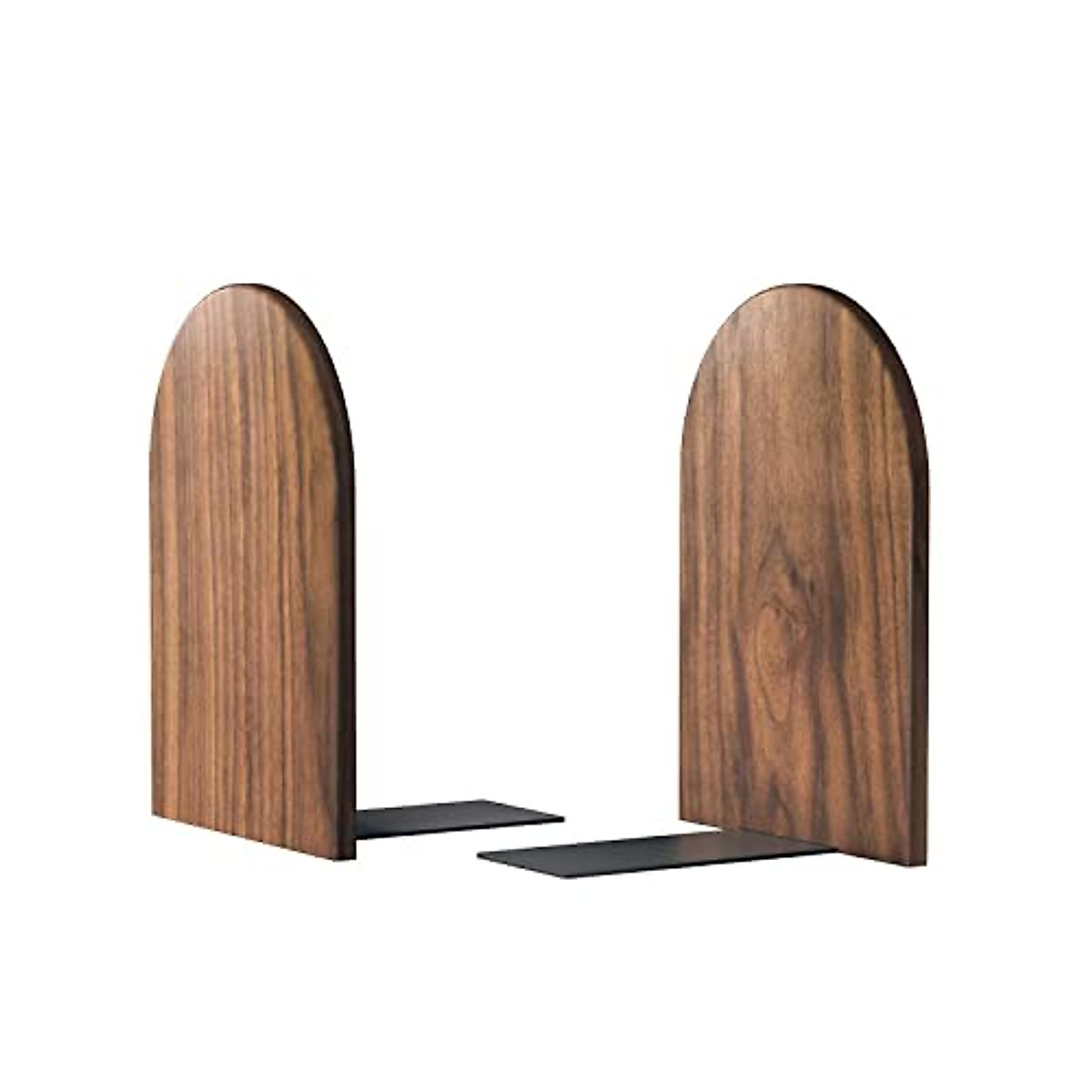 Large Bookend Hold Heavy Books- 7x4x5in Wood Bookends for Heavy Books Heavy Duty Walnut Book Ends for Men Wood Bookends for Office Desk Non-Skid