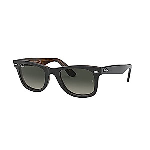 Ray-Ban RB2140 Original Wayfarer Square Sunglasses, Grey On Havana/Light Grey Gradient Dark Grey, 50 mm