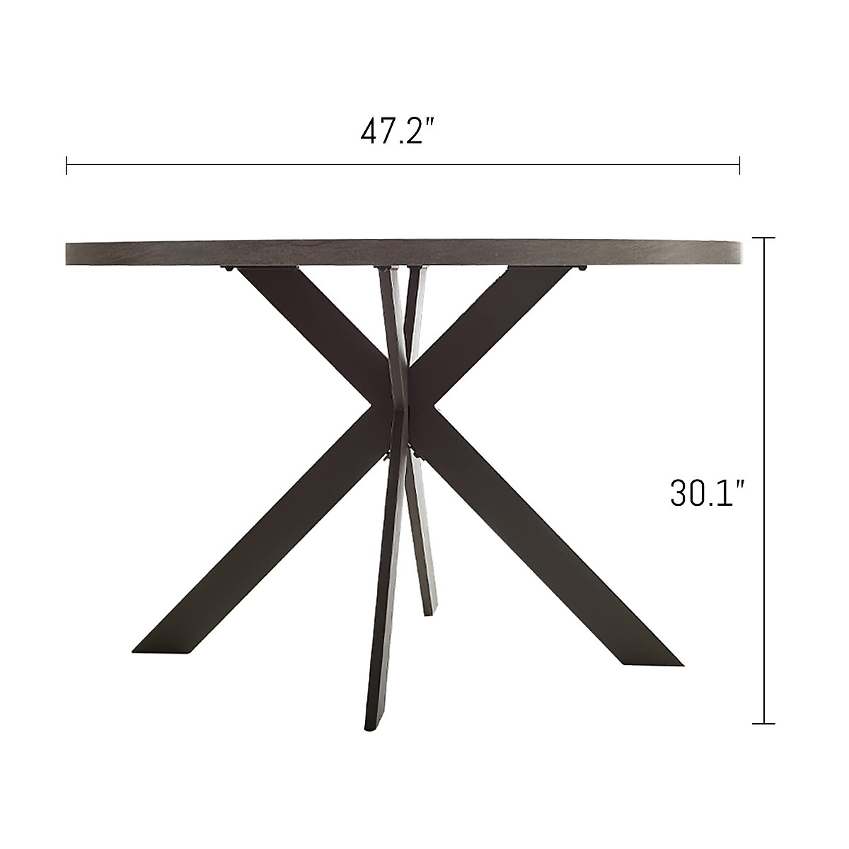 Zerifevni 47" Round Dining Table Set, Mid Century Modern Round Dining Table for 4-6 Person, Steel Legs, Leisure Coffee Table for Kitchen Dining Room, Save Space
