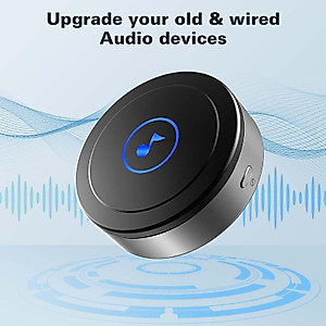 Bluetooth Receiver, Bluetooth Audio Adapter for Home Stereo, Speaker with AUX 3.5mm / RCA Input, Low Latency and HD Audio, Pair with Phone, PC, TV, Dual-Device Connection