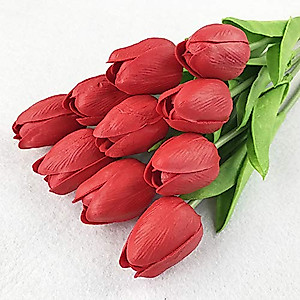 shlutesoy Artificial Flower, 1 Bouquet Artificial Tulip Home Garden Wedding Flower Arrangement Desktop Decor - Light Pink 5pcs