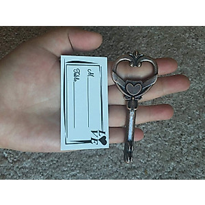 40pcs Multi Function Antique Skeleton Key Heart Shaped Bottle Opener Place Card Holder Wedding Favor Rustic Decoration