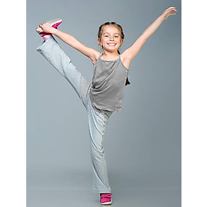 SATINIOR 4 Pieces Girls Dance Tank Top Sleeveless Spaghetti Strap Crop Tank Top for Dancewear (Multicoloured, 9-10 Years)