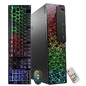 Lenovo ThinkCentre RGB Small Form Desktop Computer, Intel Core i7-6700 Upto 4.0GHz, Radeon RX 550 4GB GDDR5, 32GB RAM, 1TB SSD, 4K 2-Monitor Support, Wi-Fi, Bluetooth - Windows 10 Pro (Renewed)