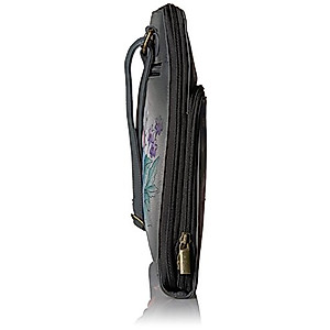 Anna by Anuschka Tall Zip-Around Cross Body, Vintage Garden Grey