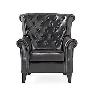 Christopher Knight Home Greggory Leather Club Chair, Hazelnut