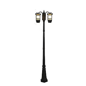 Enlylyog Courtyard Lamp, Outdoor Home, Outdoor Waterproof Garden Villa High Pole Lamp, Community Street Lamp, Commercial Shop Hotel Outdoor Column Head Lamp