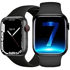 Smart Watch for Android iOS Phones Compatible with iPhone Samsung LG, HCHLQL 1.75 Inch Touchscreen Fitness Tracker Bluetooth Smartwatch with Call/SMS/Heart Rate/Pedometer (Black)