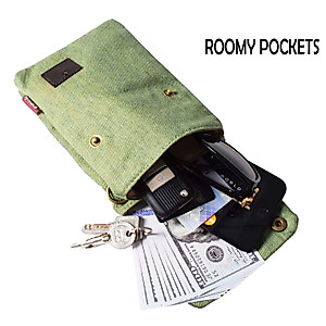 WITERY Small Crossbody Bags for Women - Handmade Cute Canvas Cross Body Phone Purse Cloth Pouch with Adjustable Shoulder Strap, Mini Teen Girl Travel Cell Phone Purse Wallet