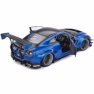 Solido S1805801 1:18 2020 Nissan GT-R (R35) with Liberty Walk Body Kit 2.0-Metallic Blue Collectible Miniature car